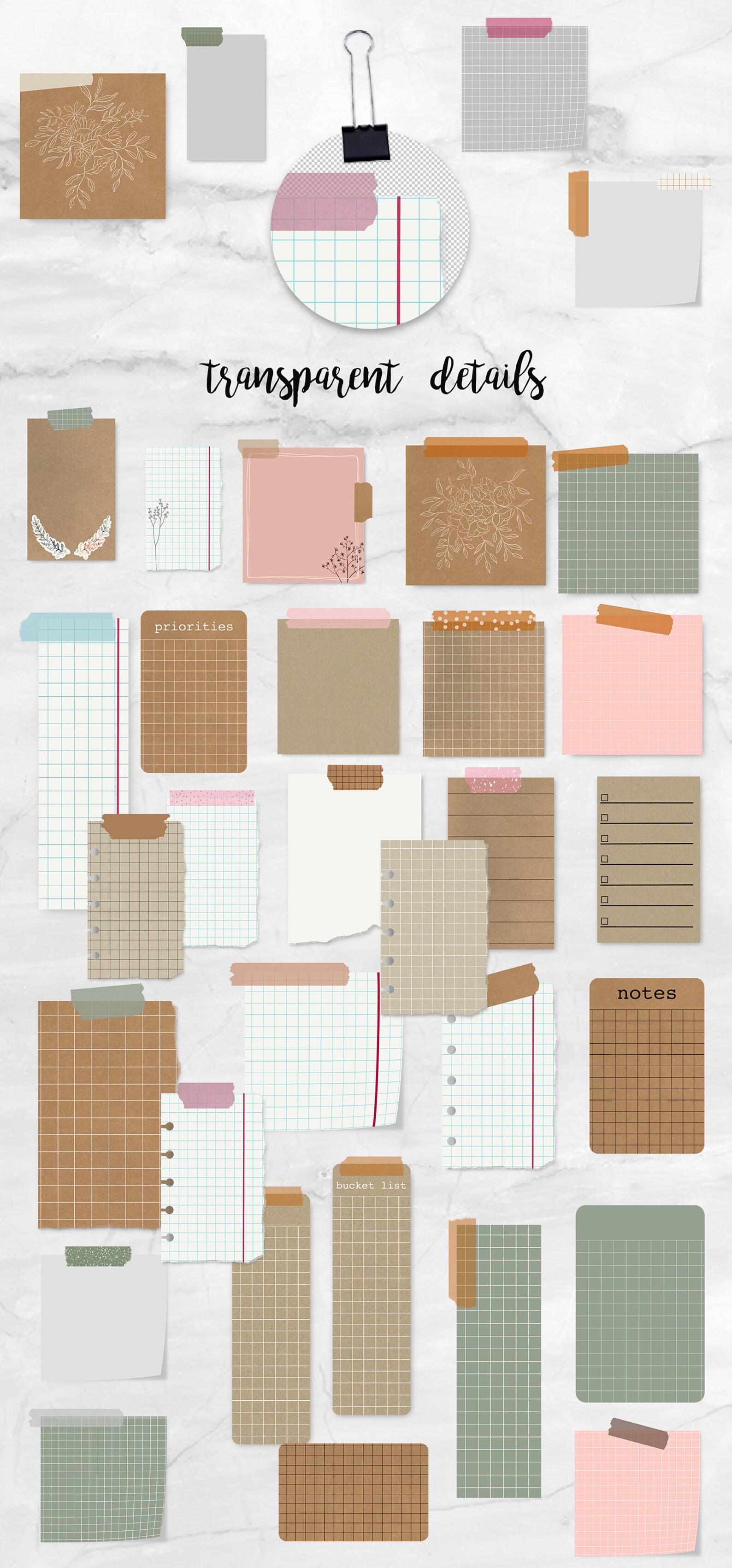 Ripped Paper Sticky Notes Clip Art Old Paper Clipart - Etsy