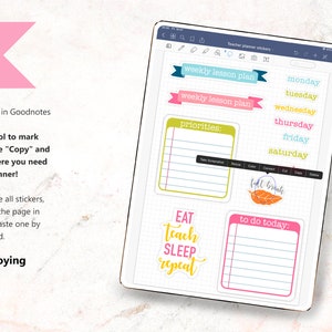 Teacher Digital Planner Stickers - Back to School - Pre-cropped ...
