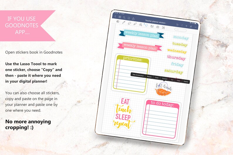 Teacher Digital Planner Stickers Back to School - Etsy