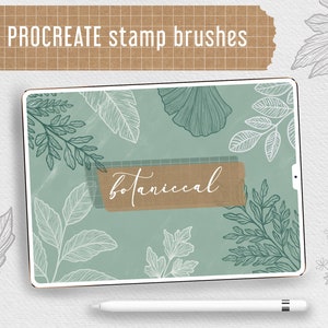 Procreate Stamp Brushes Bundle - 122 Elements | Botanical Shapes ...