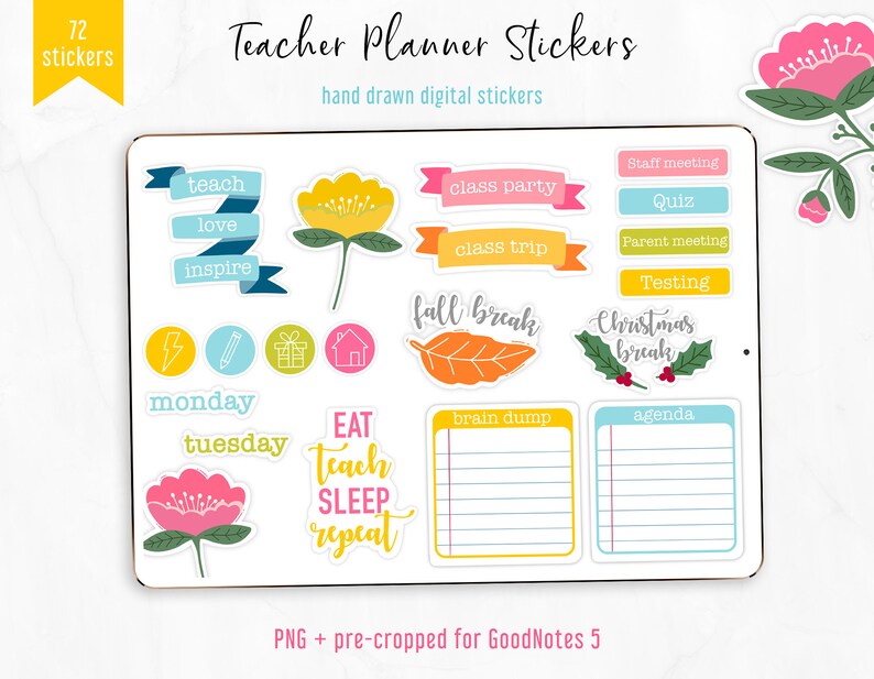 Teacher Digital Planner Stickers Back to School - Etsy