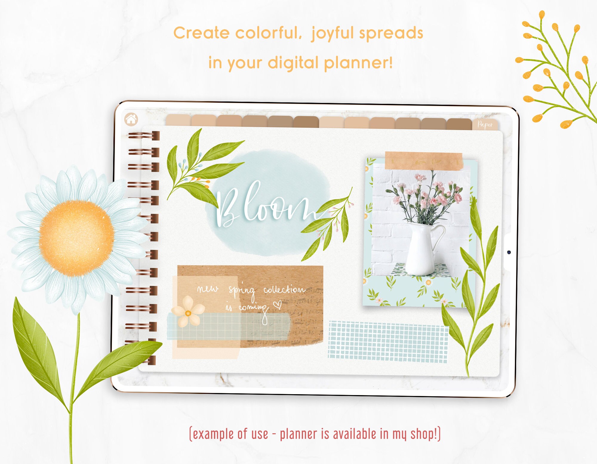 Spring Digital Stickers Full Kit Daily and Monthly. | Etsy