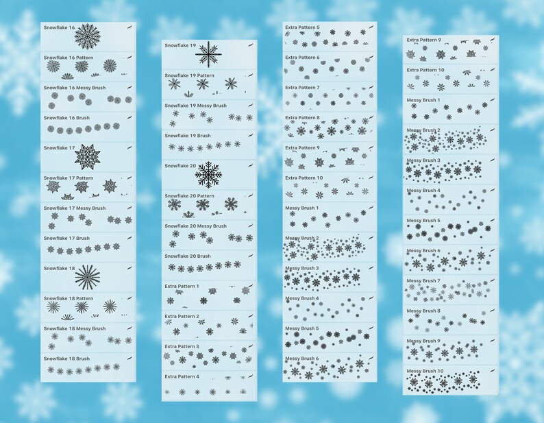 100 Procreate Snowflake Brush BUNDLE Stamp Brushes and - Etsy