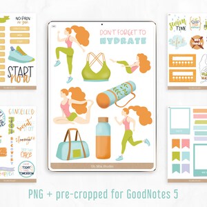 Digital Fitness Stickers. PNG Stickers Set Precropped for - Etsy