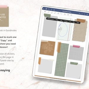 Digital Planner Sticky Notes Craft Style Post-in digital Stickers Washi ...