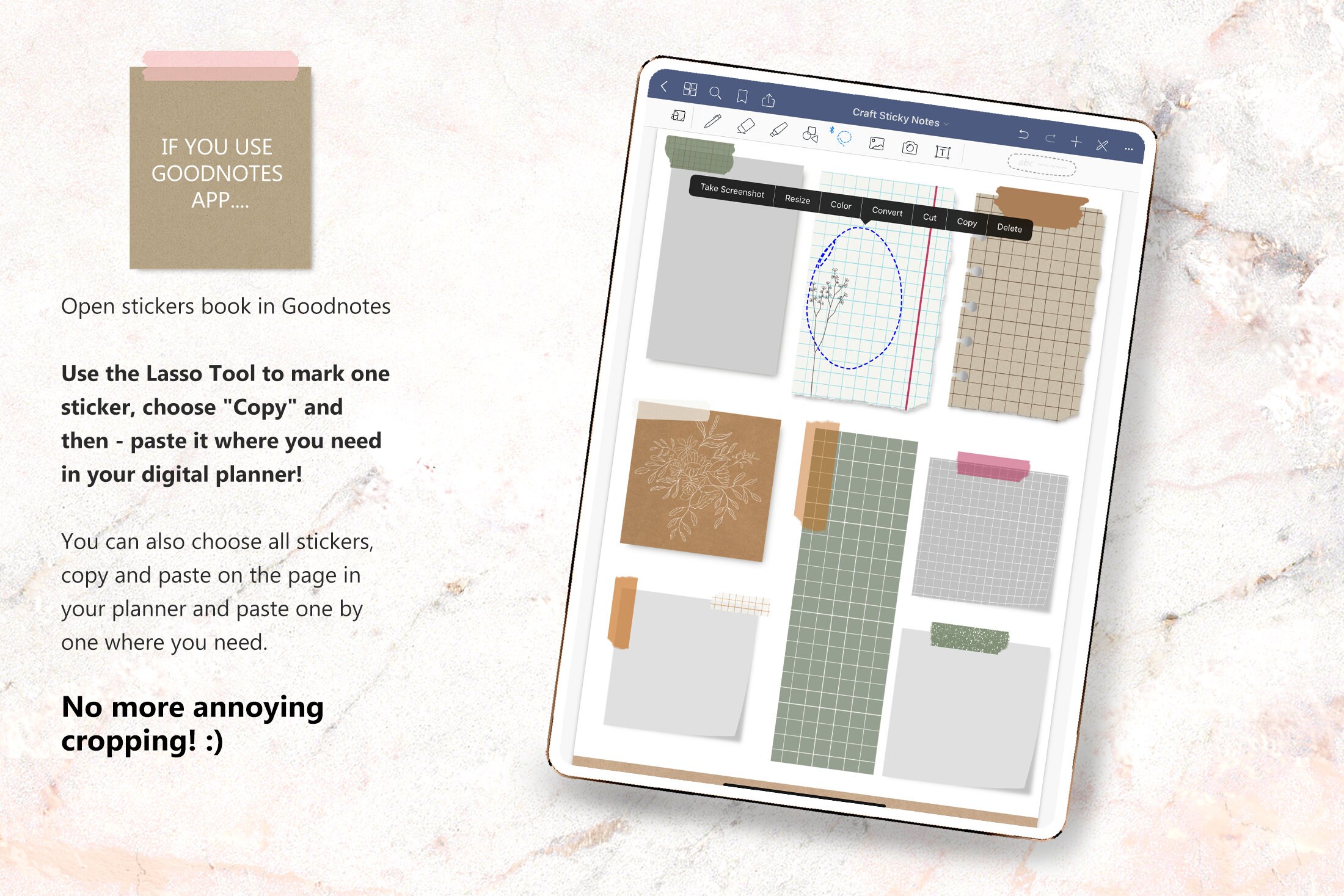 Digital Planner Sticky Notes Craft Style Post-in digital - Etsy