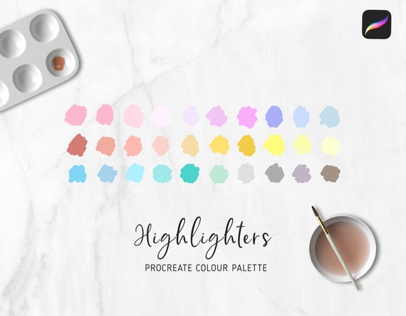 PROCREATE Color Palette Highlighters Colours iPad instant | Etsy