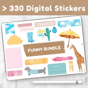 Digital Stickers Bundle Funny Stickers Pre-cropped for Goodnotes 5 PNG ...