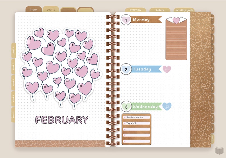 February Digital Stickers Kit. PNG Goodnotes 5 Pre-cropped. | Etsy