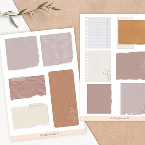 Kraft Paper Digital Sticky Notes - Minimal Set in Neutral Colors ...