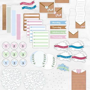 February Digital Stickers Kit. PNG + Goodnotes 5 Pre-cropped. Valentine ...