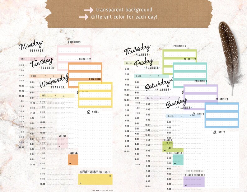 Digital Planner Stickers Daily Page Layouts GoodNotes | Etsy