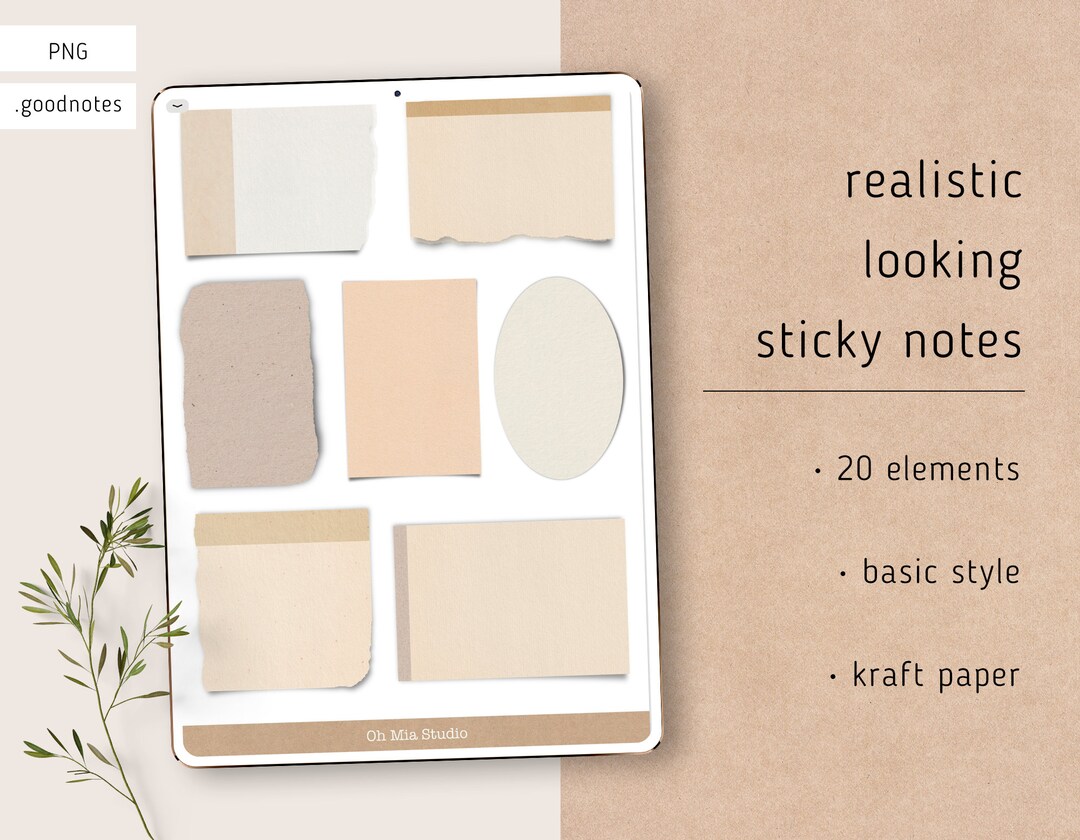 Basic Realistic Looking Digital Sticky Notes Digital Junk Journal ...