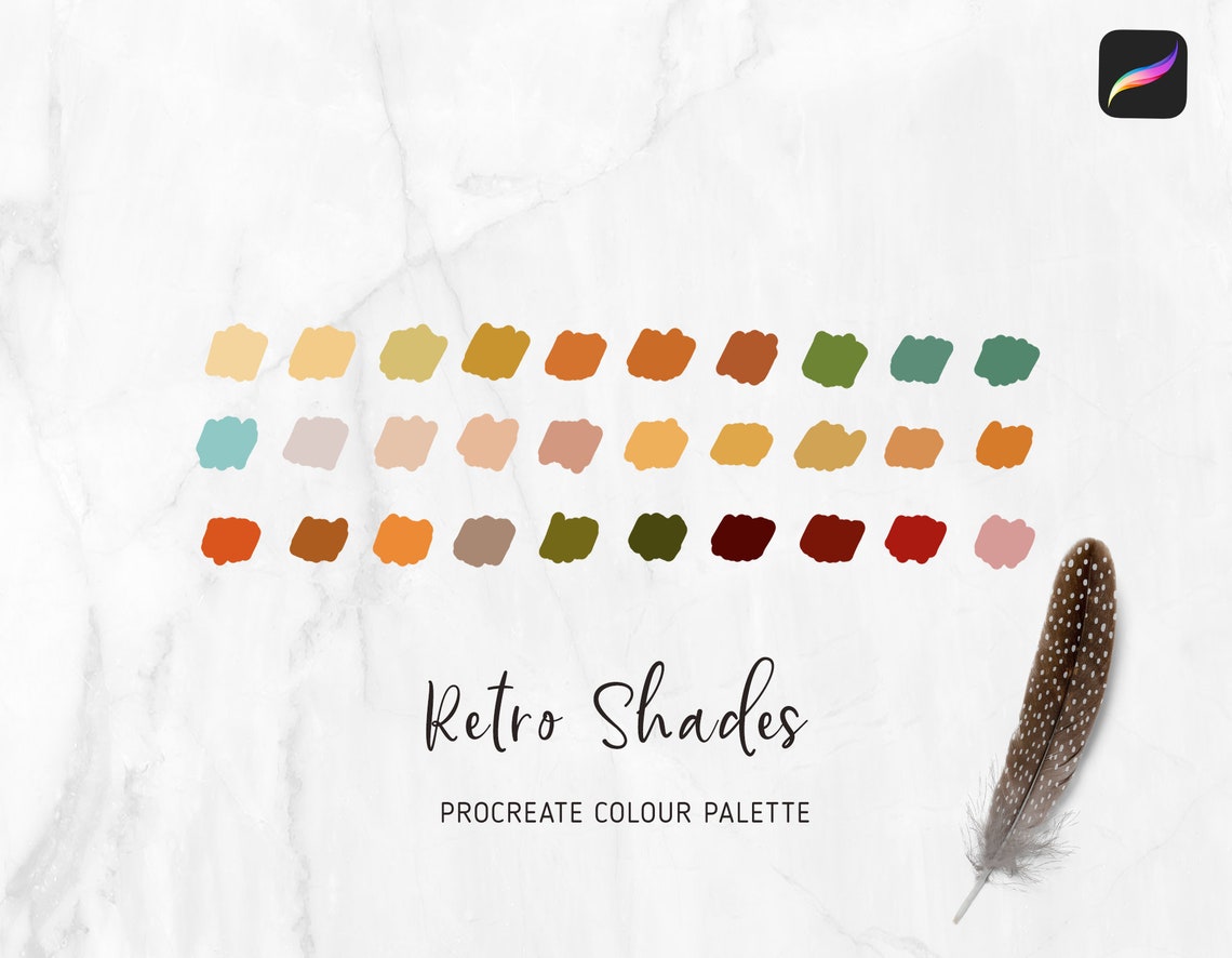 PROCREATE Retro Color Palette Vintage Art Deco Colours - Etsy