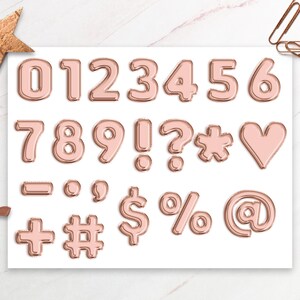 Rose Gold Foil Balloons Clip Art Set | Rose Gold Alphabet, Foiled ...