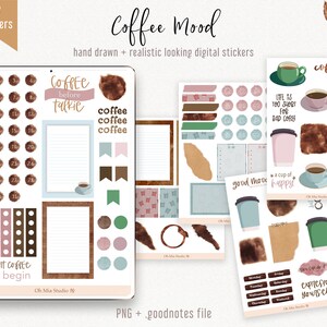 Coffee Digital Stickers. Goodnotes PNG Stickers for Coffee Lover. Ffee ...