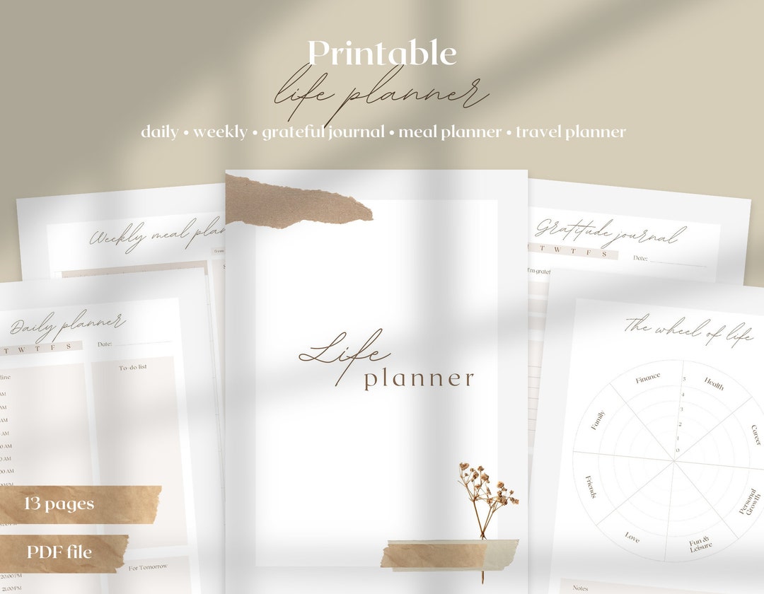 Aesthetical Printable Life Planner - Beautifully Designed Daily, Weekly ...