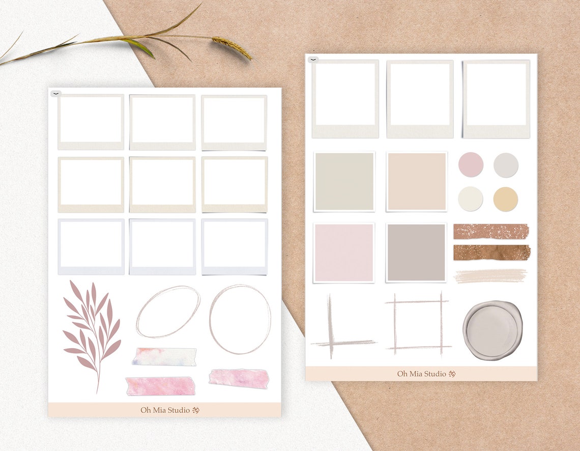 Mood Board Digital Stickers. PNG Goodnotes 5. Digital | Etsy