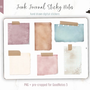Digital Junk Journal Sticky Notes Craft Style Old Paper Washi Tapes ...