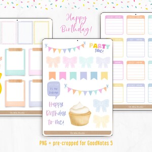 Birthday Digital Stickers Kit, 200 Elements, PNG Pre-cropped for ...