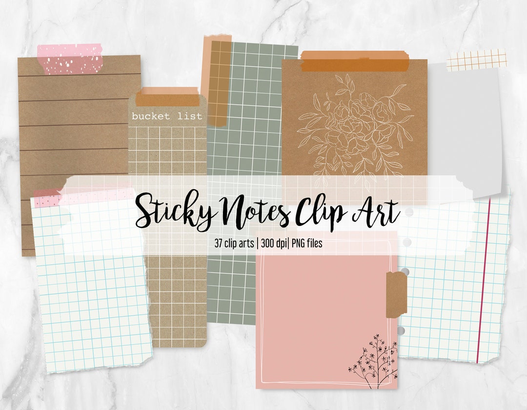 Ripped Paper Sticky Notes Clip Art | Old Paper Clipart Collection ...
