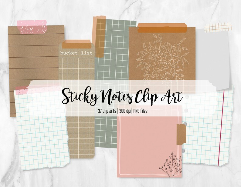Ripped Paper Sticky Notes Clip Art Old Paper Clipart - Etsy Australia