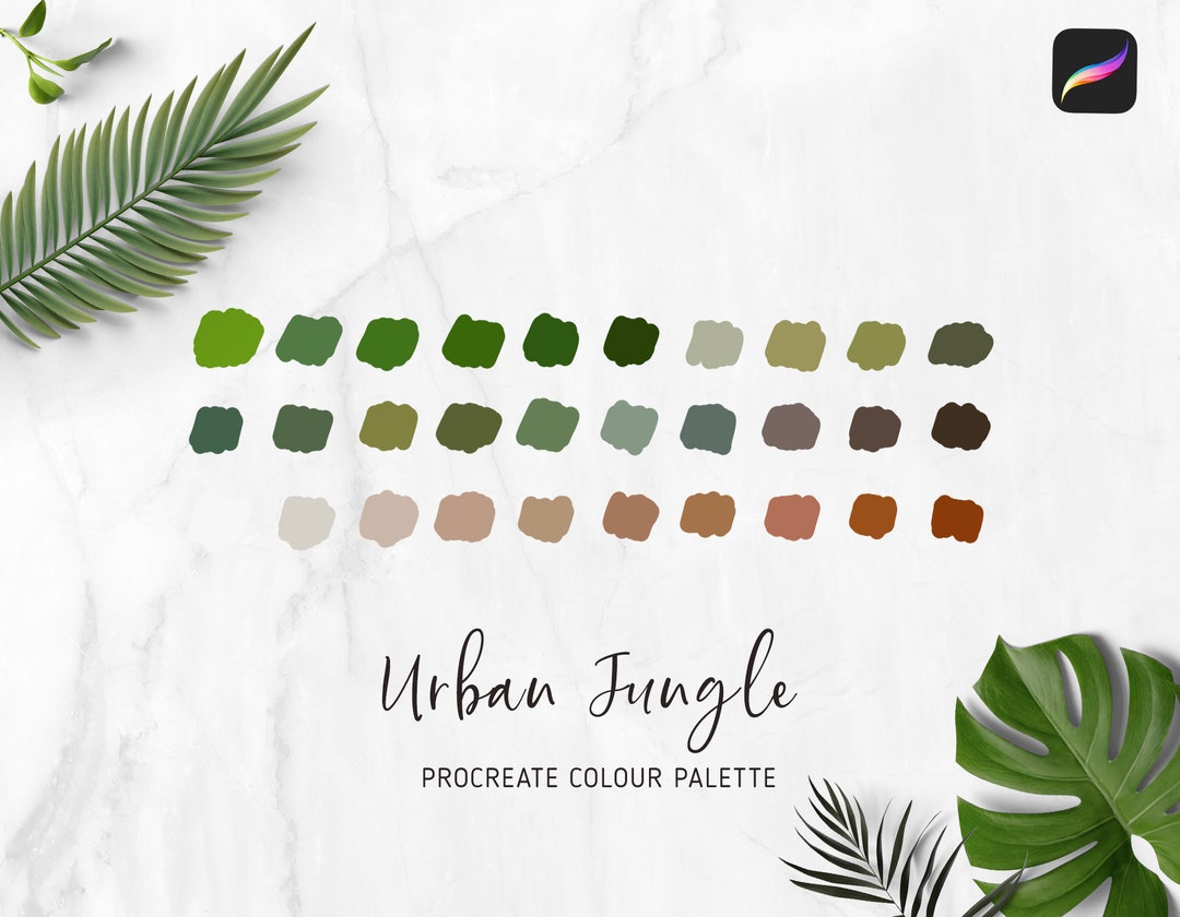PROCREATE Urban Jungle Color Palette | iPad Instant Download | Greenery ...