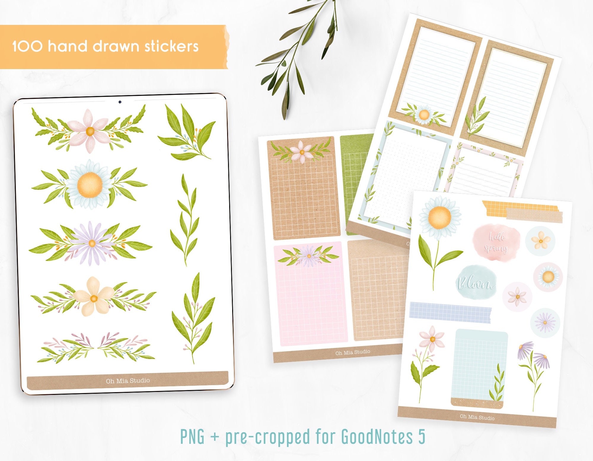 Spring Digital Stickers Full Kit Daily and Monthly. - Etsy