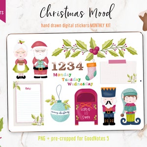 Christmas Digital Stickers for Goodnotes 5 and Other Digital Planners ...