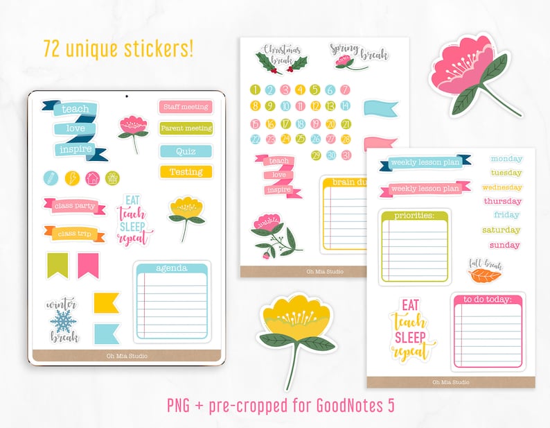 Teacher Digital Planner Stickers Back to School - Etsy