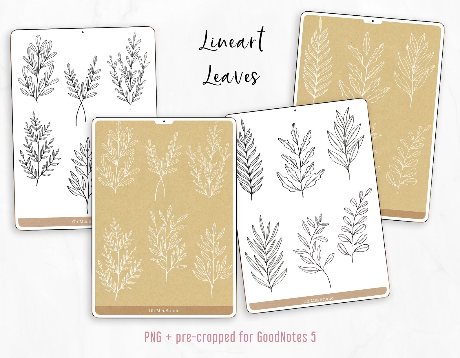 Botanical Line Art Clipart Collection Elegant Floral | Etsy