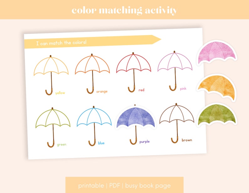 Color Matching Activity for Toddler | Preschool Printable | Montessori ...