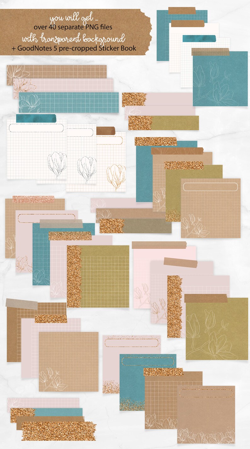 Digital Sticky Notes Glam Style Emerald and Pink Glitter - Etsy