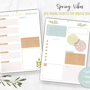 Digital Planner Pre-made Insert Stickers, Spring Vibes Edition. Weekly ...