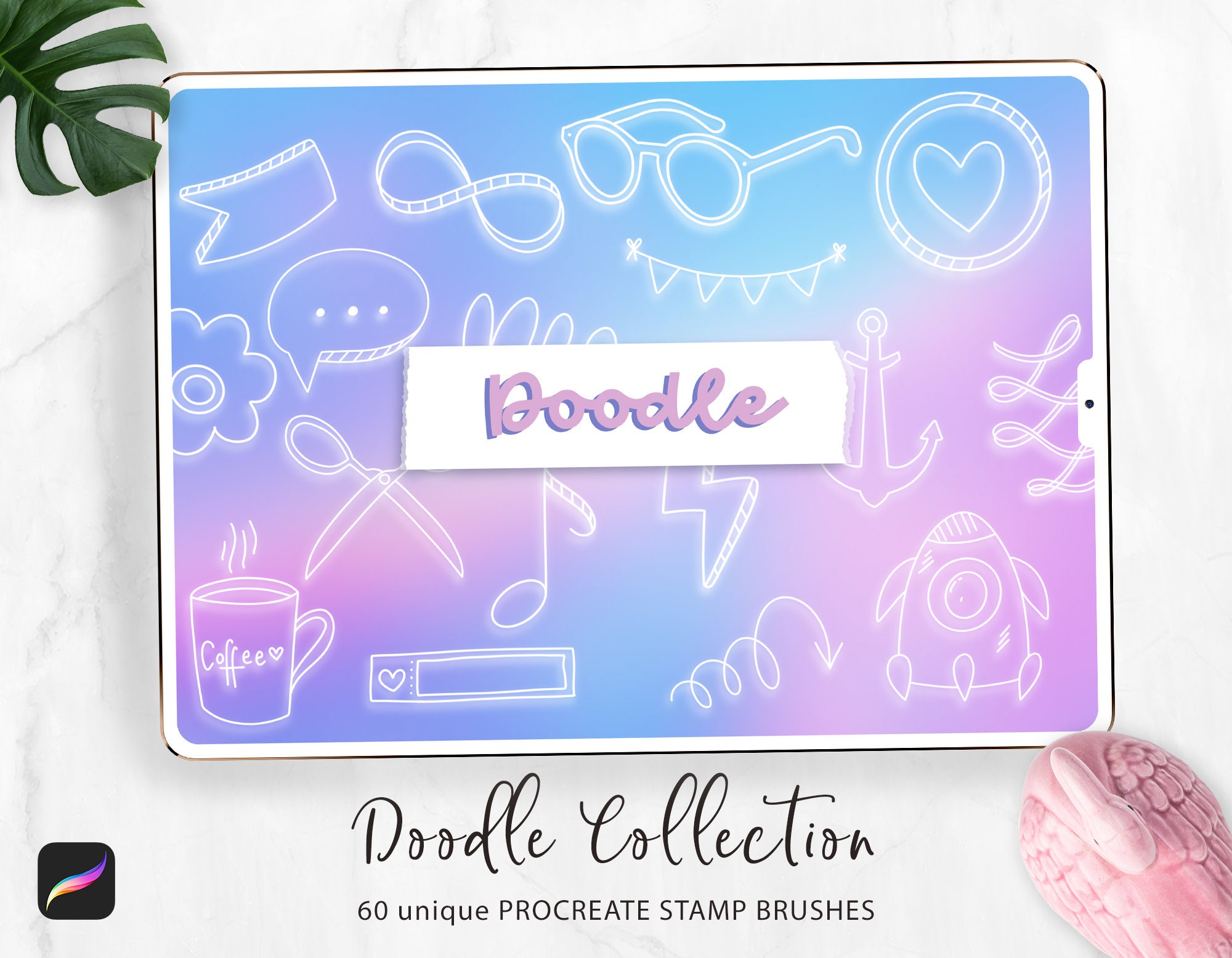 Doodle Brushes for Procreate 5 Funny Procreate Stamps Ipad | Etsy