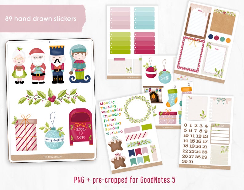 Christmas Digital Stickers for Goodnotes 5 and Other Digital - Etsy