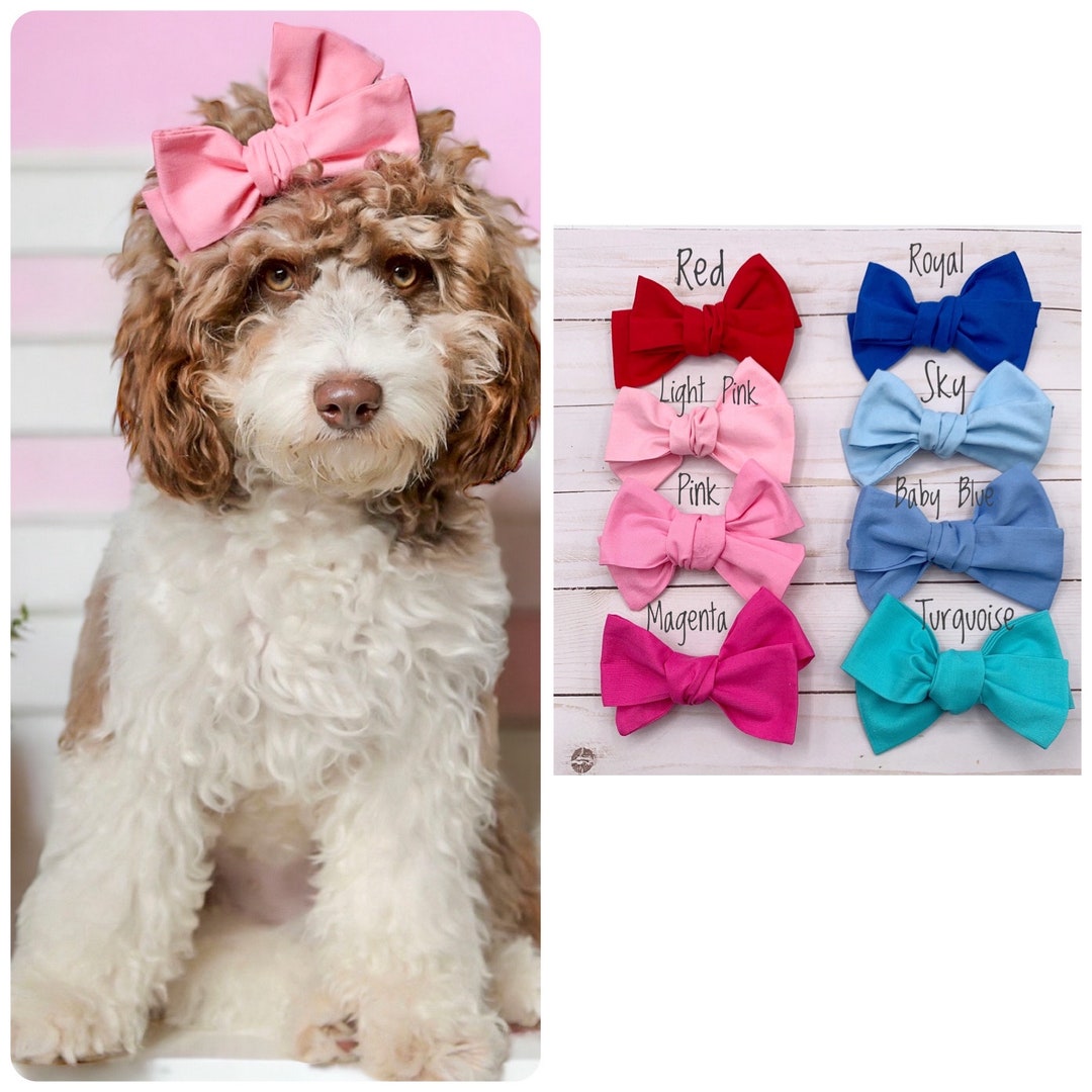 Handmade Dog Hair Bow, Cute Everyday Pet Bow for Dogs, Cotton Bow With ...