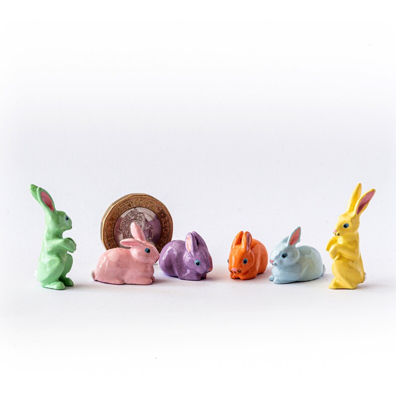 Rabbit Collection - Handpainted Pewter Miniatures - Etsy