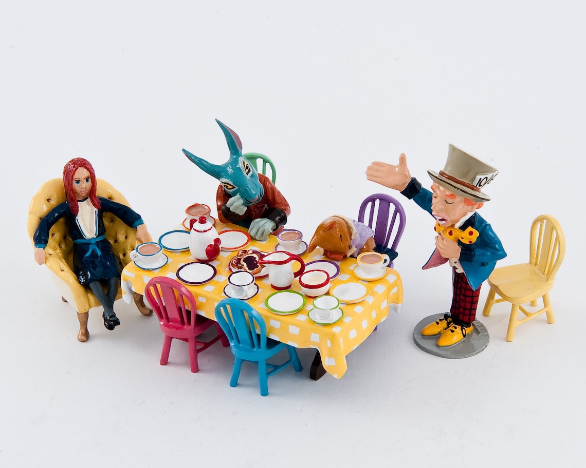 Mad Hatter's Tea Party Miniature Set - Etsy