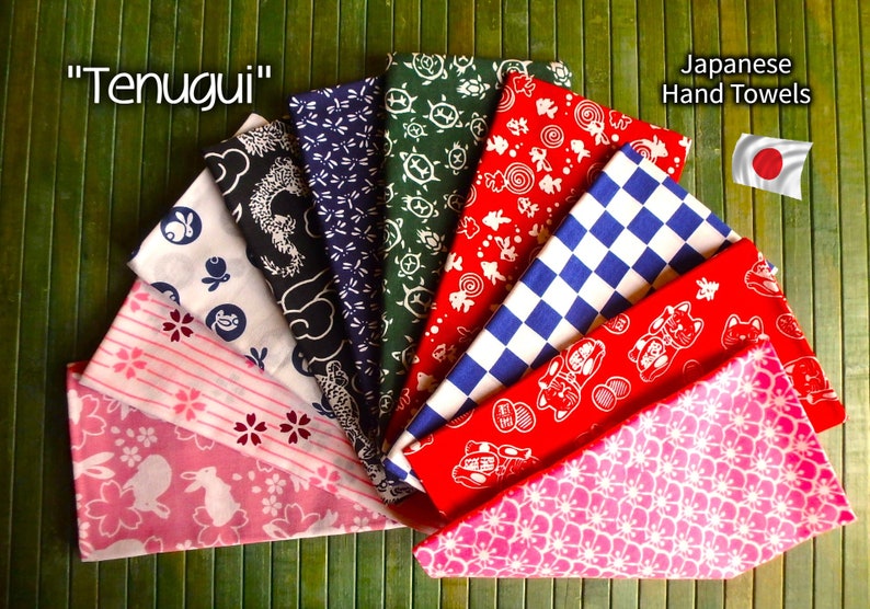 Japanese Cotton Tenugui Towel, Bandana Headband Fabric - Etsy