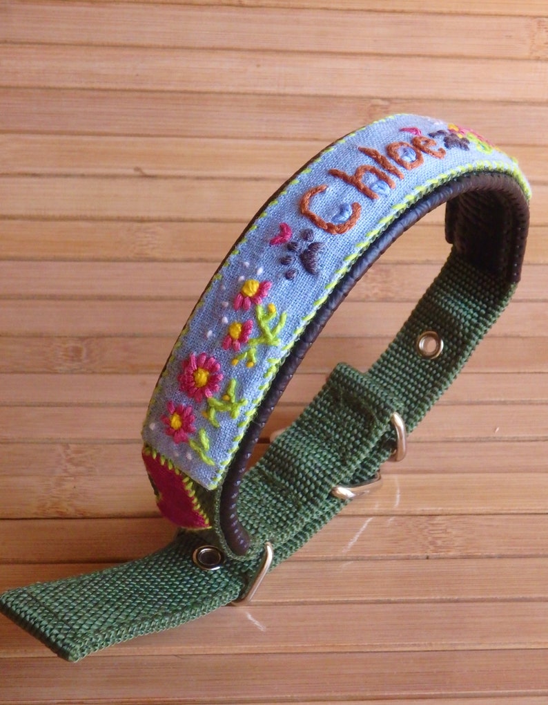 Dog Name Collar Dog Name Tag Collar Dog ID Collar - Etsy