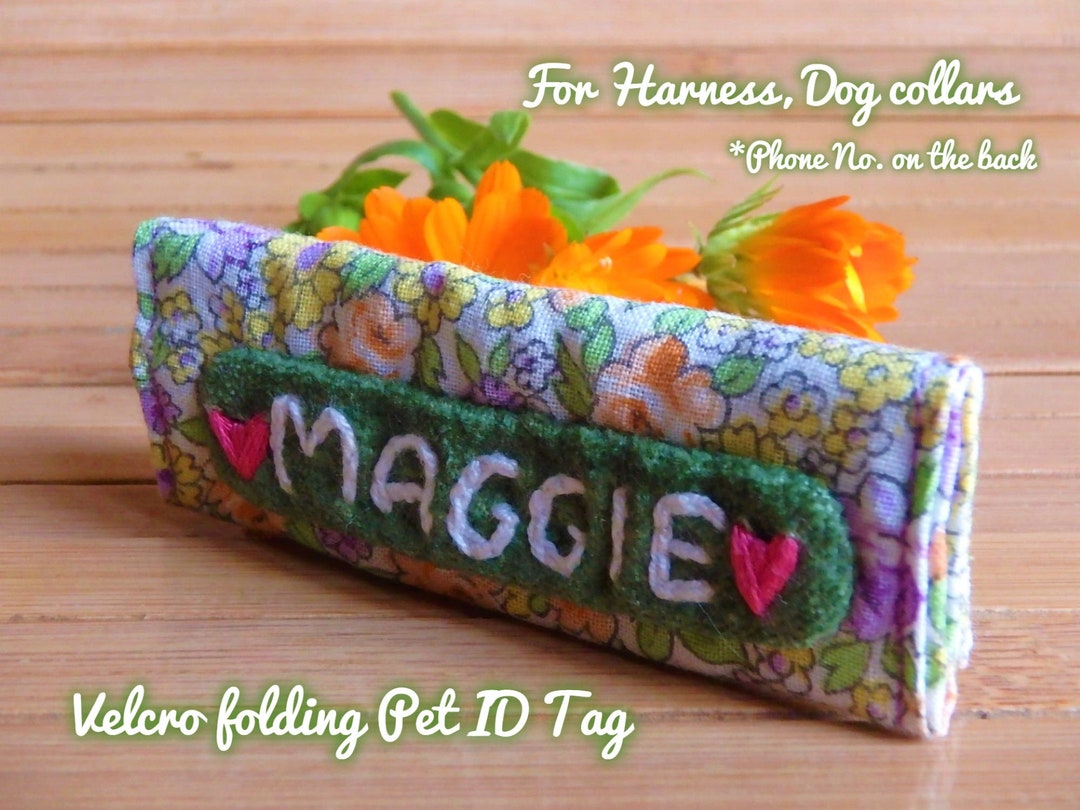 Velcro Pet ID Tag, Velcro Name Patch, Dog ID, Dog ID for Harness ...