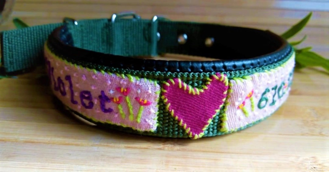 Dog Name Collar, Dog Name Tag Collar, Dog ID Collar, Personalized Dog ...