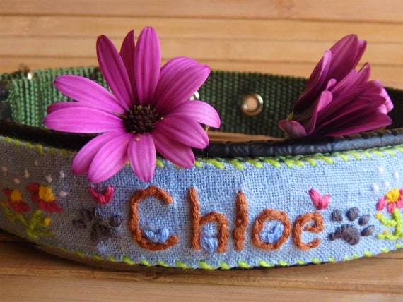 Dog Name Collar Dog Name Tag Collar Dog ID Collar | Etsy