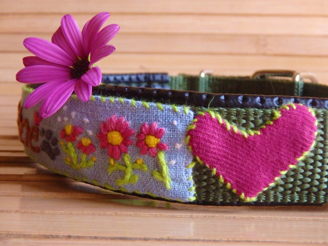 Dog Name Collar Dog Name Tag Collar Dog ID Collar - Etsy