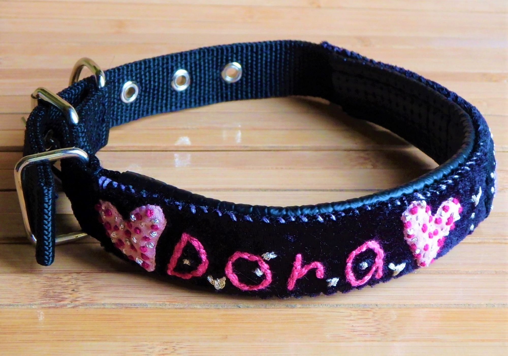 Dog Name Collar Dog Name Tag Collar Dog ID Collar - Etsy