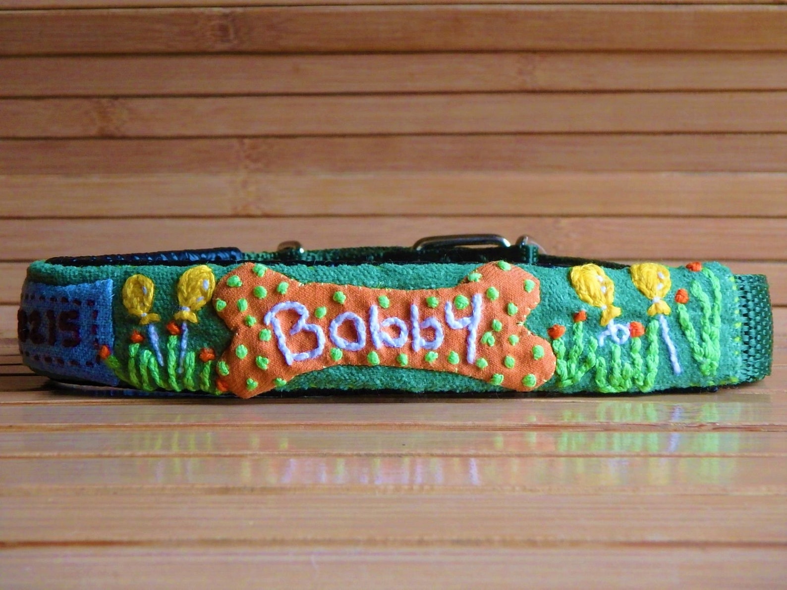 Dog Name Collar, Dog ID Collar, Personalized Dog Collar, Green Dog ...