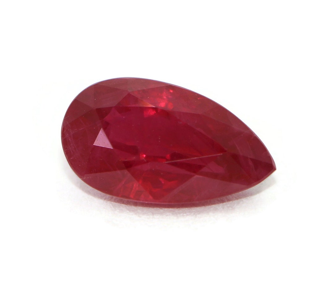 Pear Natural Burmese Ruby Loose Stone 9 Mm by 5 Mm 1.3 Carat - Etsy