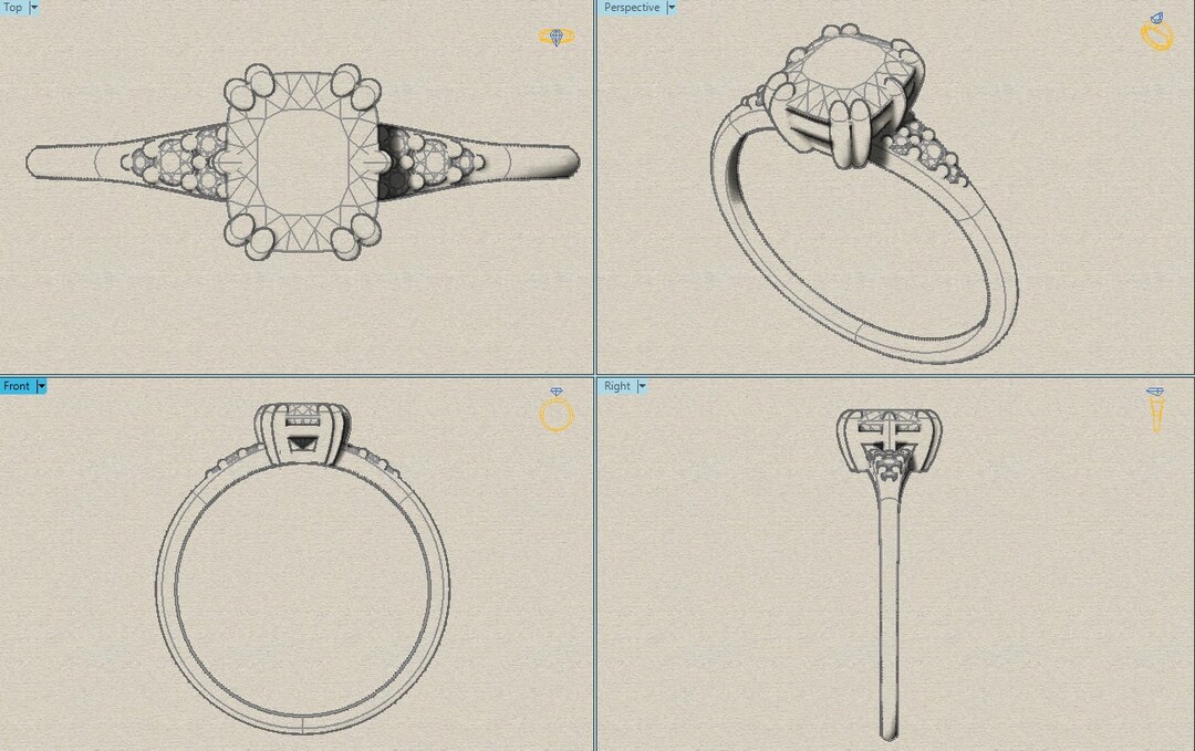 3D Custom Engagement Ring Design, CAD Rendering Drawing by a ...