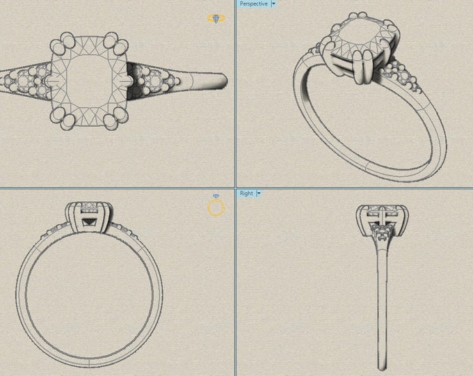 Custom Engagement Ring, Custom Ring Design, 3D CAD Design a Ring ...